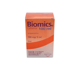ALTIA . Biomics . Cefixima en suspensión 100mg/ 5ml . 1 Caja de 1 Fras ...