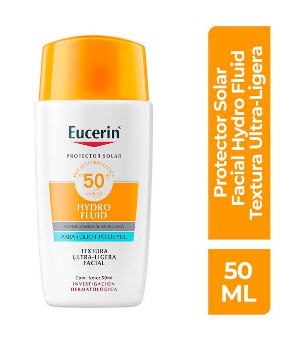 Eucerin® . HYDRO FLUID FPS 50+. 1 Caja de 1Pza con 50ml – Vida Farma