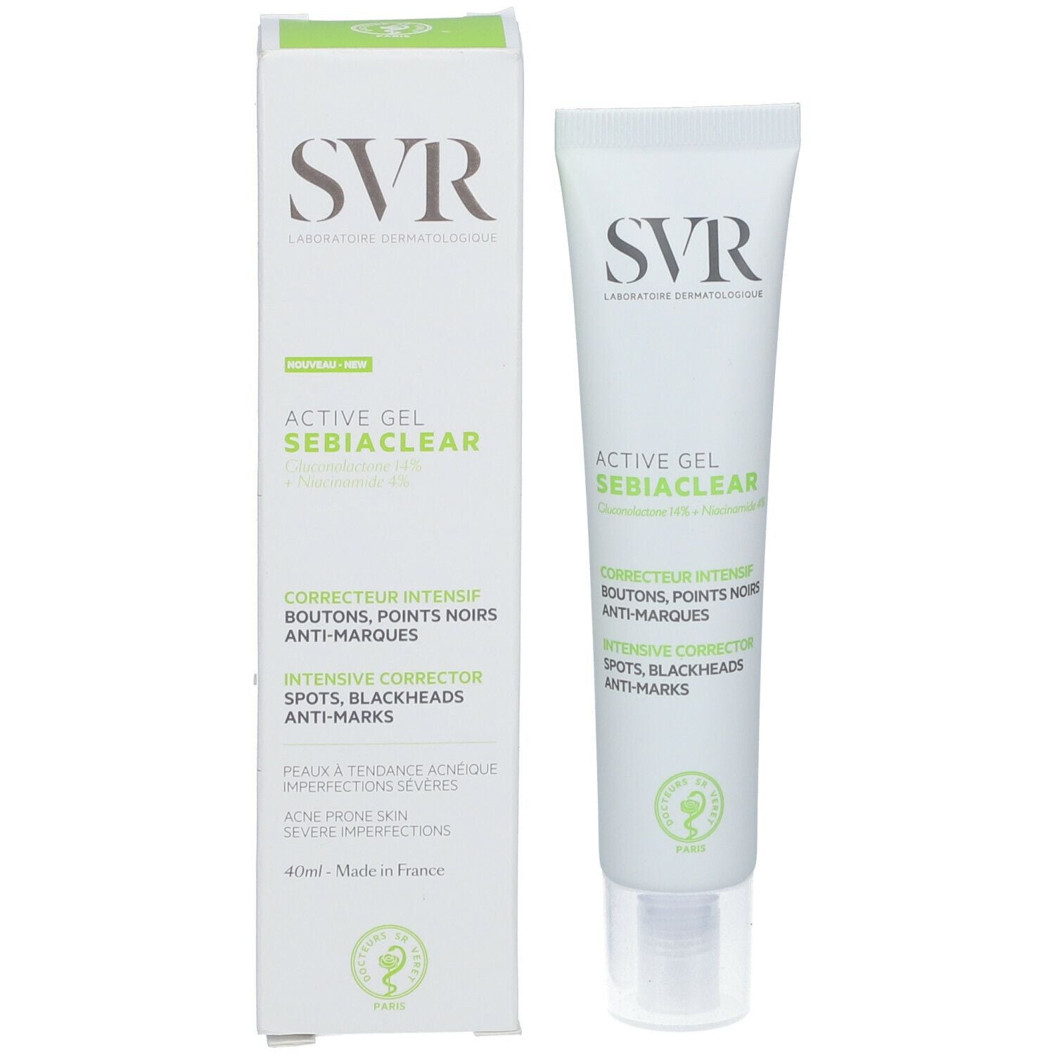 SVR® . SEBIACLEAR ACTIVE GEL 40ml . Gel corrector con gluconolactona 1 ...